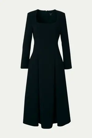 Karen Millen Sweetheart Neck Stretch Midi Dress - Black