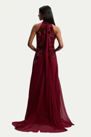 Karen Millen Embellished Halterneck Maxi Dress