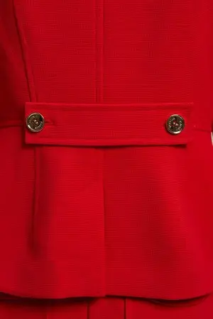 Karen Millen Textured Compact Stretch Tailored Jacket - Red