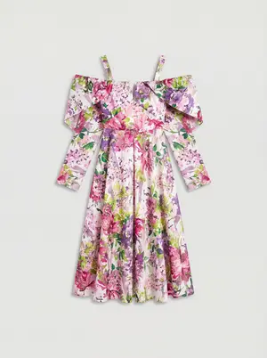 Coast Organza Bardot Midi Dress With Puff Sleeves