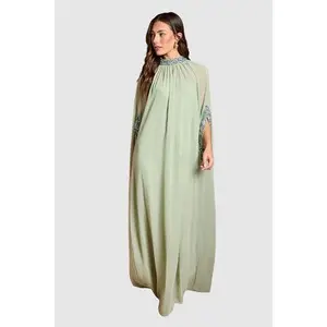 Coast Chiffon Cape Sequin Maxi Dress - Sage