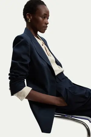 Karen Millen Tailored Linen Single Breasted Blazer