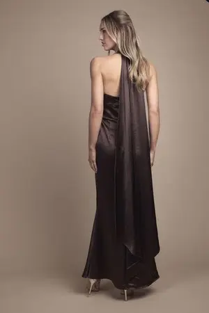 Coast Satin Halterneck Maxi Dress With Keyhole Detail