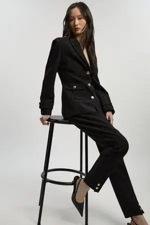 Karen Millen Petite Military Straight Leg Trousers