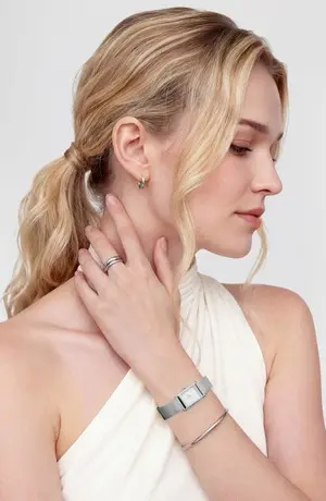 DANIEL WELLINGTON Bound Mini Tank Mesh Strap Watch - Silverone