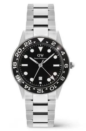 DANIEL WELLINGTON Ceramic Bezel Gmt Bracelet Watch - Silver-tone