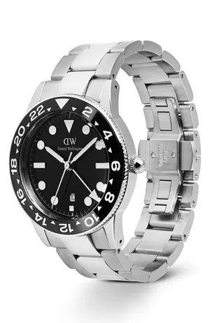 DANIEL WELLINGTON Ceramic Bezel Gmt Bracelet Watch - Silver-tone
