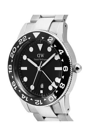 DANIEL WELLINGTON Ceramic Bezel Gmt Bracelet Watch - Silver-tone