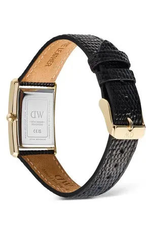 DANIEL WELLINGTON Bound Tank Leather Strap Watch - Goldone