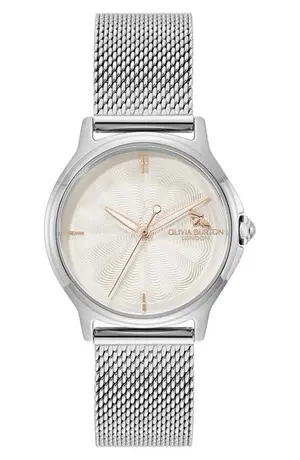 OLIVIA BURTON Classic Bee Mesh Strap Watch - Silver