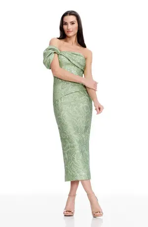Dress The Population Cyprus Metallic Floral Jacquard Sheath Dress
