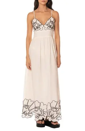MAAJI Pendiente Isis Cotton Cover-up Maxi Dress - White