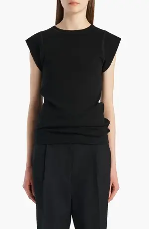 Khaite Angel Cotton Rib Top - Black