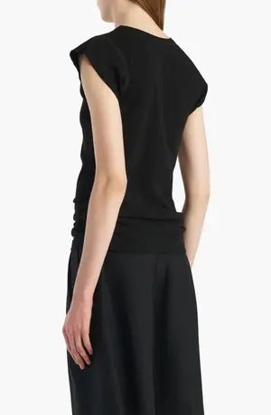 Khaite Angel Cotton Rib Top - Black