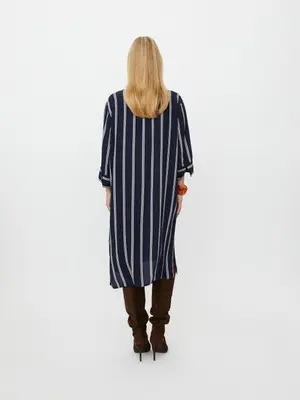 MASAI COPENHAGEN Striped V-neck Midi Dress