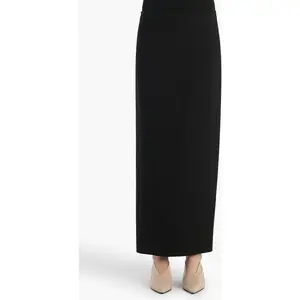 Khaite Lyle Crepe Column Skirt - Black