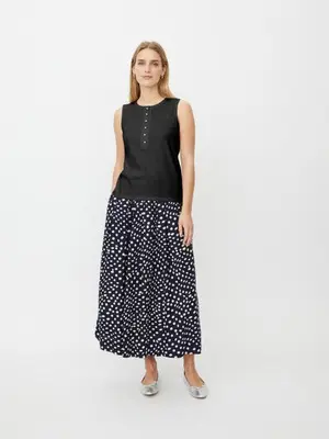MASAI COPENHAGEN Sleeveless Henley Vest Top - Black