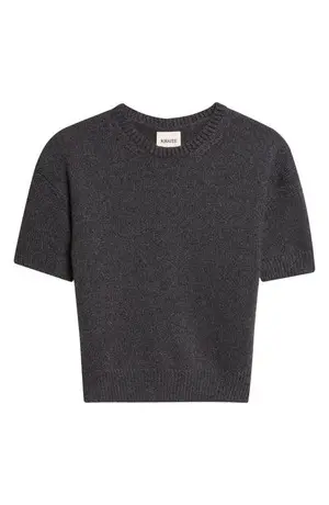 Khaite Short Sleeve Cashmere Sweater - Charcoal