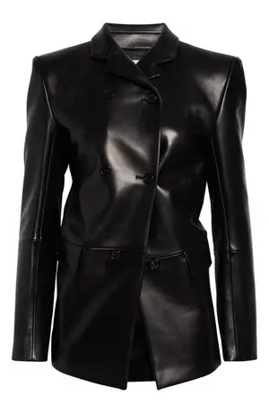 Khaite Rolo Double Breasted Lambskin Leather Jacket