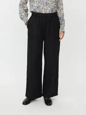 MASAI COPENHAGEN Linen Wide Leg Pants - Black