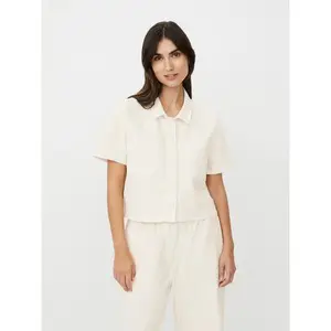 MASAI COPENHAGEN Cropped Shirt With Patch Pockets - Jet Stream