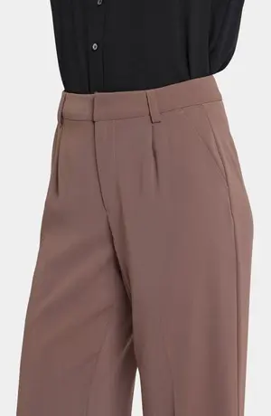 NYDJ Crepe Ankle Wide Leg Pants - Deep Taupe