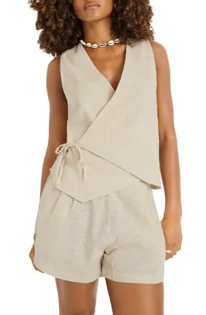 Vitamin A® Organic Cotton & Linen Blend Cover-up Shorts