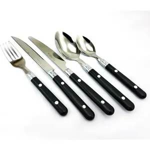 GIBSON HOME Casual Living 58 Piece Stainless Steel Flatware Set - Black