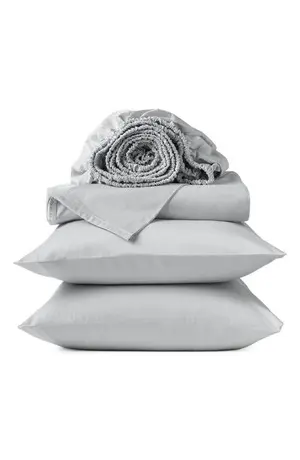 COYUCHI Cloud Soft Organic Cotton Sateen Sheet Set - Seal