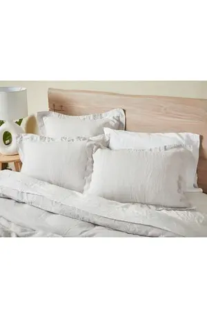 COYUCHI Relaxed Organic Linen Pillow Sham - Fog