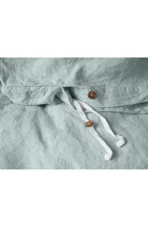 COYUCHI Relaxed Organic Linen Duvet Cover - Pacific Blue Chambray