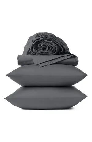COYUCHI Classic Organic Cotton Sateen Sheet Set - Graphite