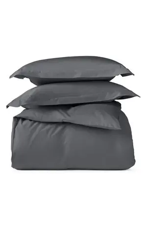 COYUCHI Classic Organic Cotton Sateen Duvet & Sham Set - Graphite