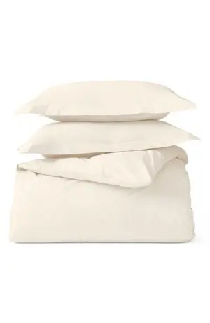 COYUCHI Classic Organic Cotton Sateen Duvet & Sham Set - Undyed