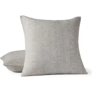 COYUCHI Canyon Organic Cotton Pillow - Graphite Herringbone