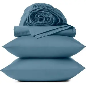 COYUCHI Classic Organic Cotton Sateen Sheet Set - Cerulean