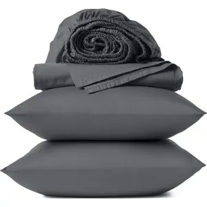 COYUCHI Classic Organic Cotton Sateen Sheet Set - Graphite
