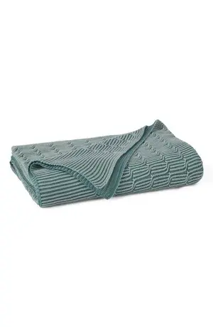 COYUCHI Ivy Organic Cotton Knit Blanket - Thyme