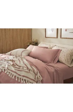 COYUCHI Crinkled Organic Cotton Percale Sheet Set