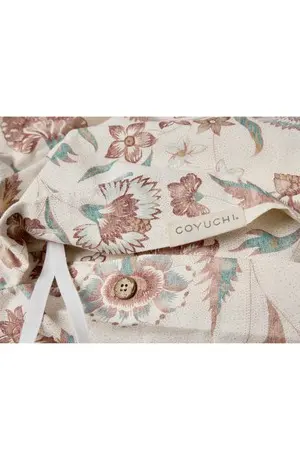 COYUCHI Viola Print Organic Cotton Duvet Cover - Undyed/garnet