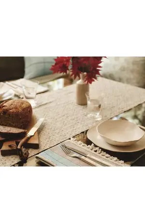 COYUCHI Coral Bell Print Table Runner - Chestnut