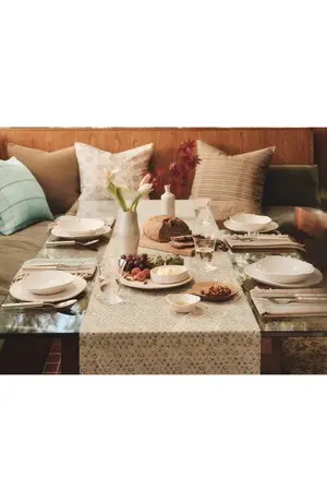 COYUCHI Coral Bell Print Table Runner - Chestnut