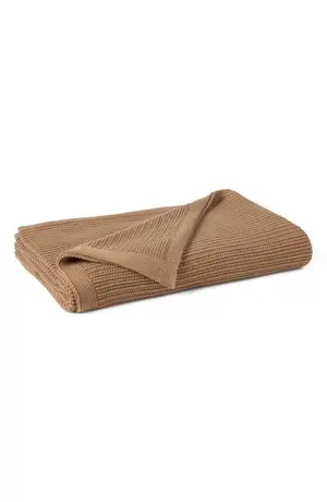 COYUCHI Linea Organic Cotton Knit Blanket - Chestnut