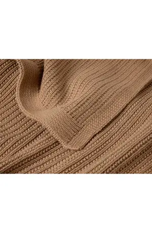 COYUCHI Linea Organic Cotton Knit Blanket - Chestnut