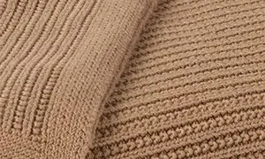 COYUCHI Linea Organic Cotton Knit Blanket - Chestnut