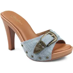 CANDIE'S Federica Platform Slide Sandal - Blue