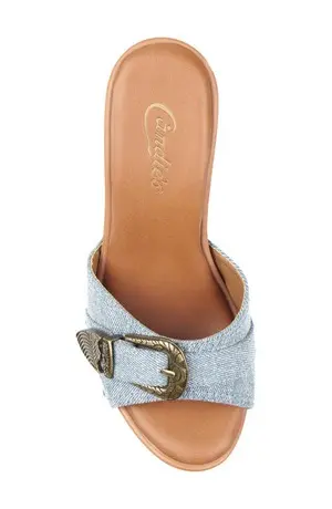 CANDIE'S Federica Platform Slide Sandal - Blue