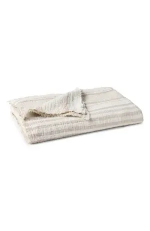 COYUCHI Topanga Organic Cotton Matelassé Blanket - Terra Stripe