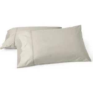 COYUCHI Lattice Organic Cotton Percale Pillowcases - Stone