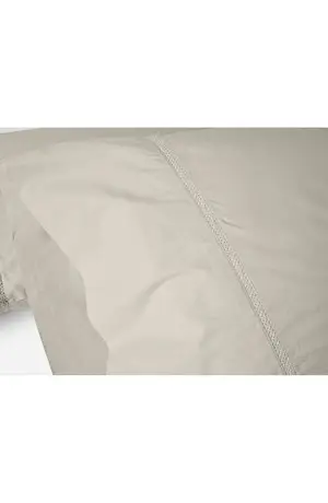 COYUCHI Lattice Organic Cotton Percale Pillowcases - Stone